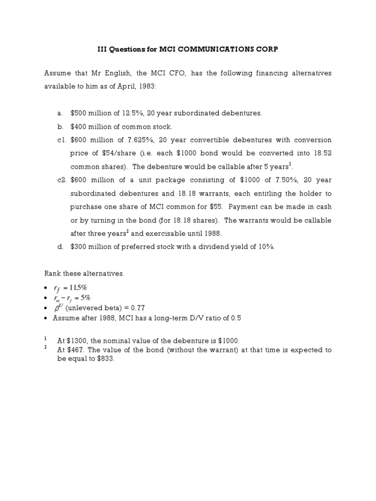 MCI Case Questions PDF | PDF