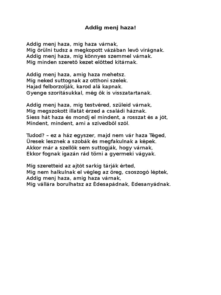 Addig Menj Haza | PDF