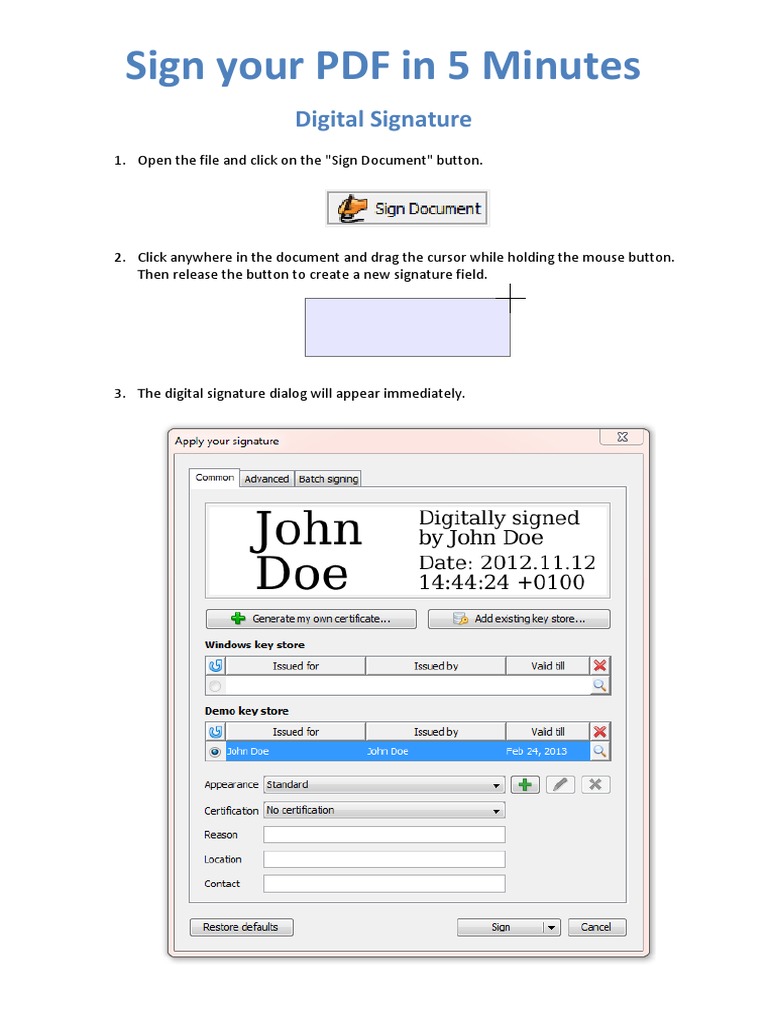Tutorial DigiSigner | PDF | Public Key Certificate | Portable Document ...