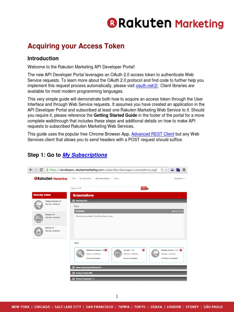 API Developer Portal-Acquiring Your Access Token Guide | PDF ...