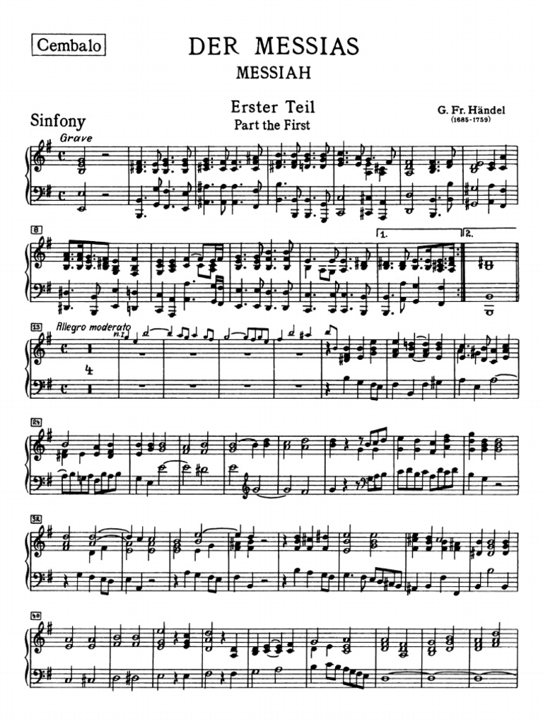 Handel - Messiah (Harpsichord) | PDF