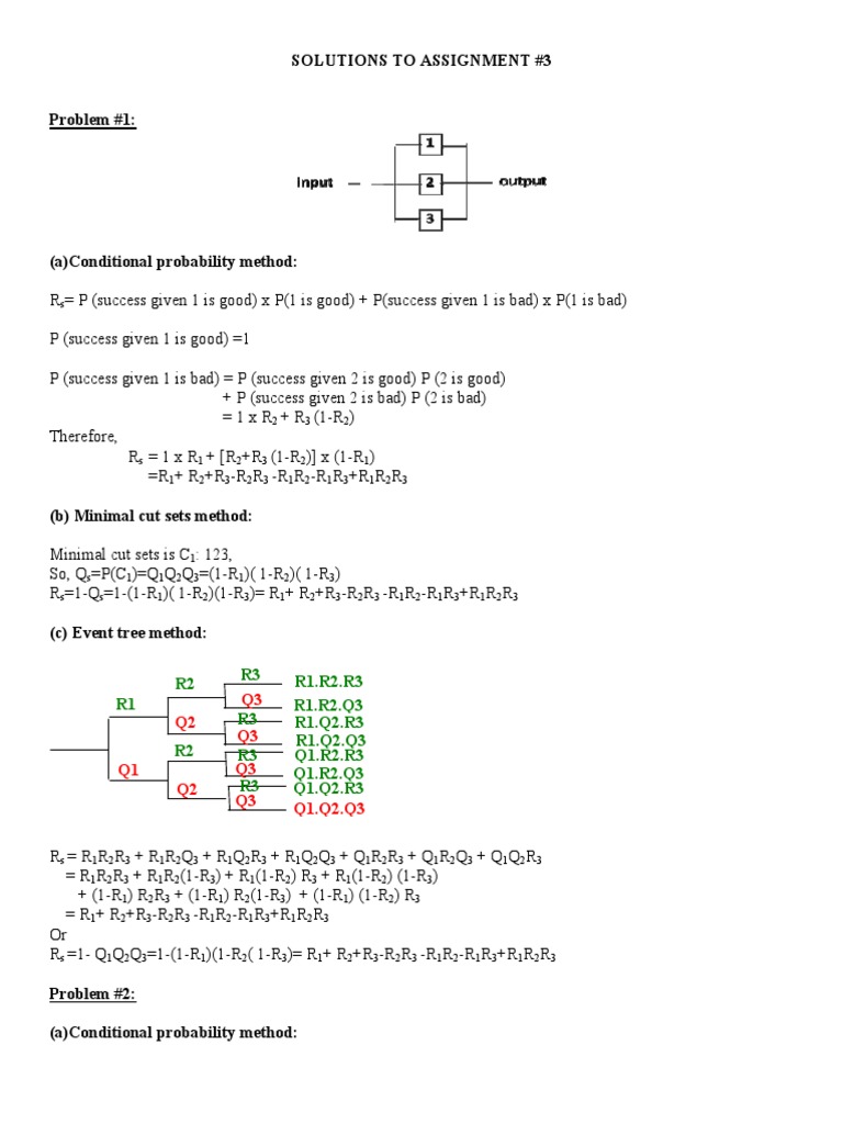 Solutions To Assignment #3: R1 R2 R3 R1.R2.R3 R1.R2.Q3 R1.Q2.R3 R1.Q2 ...