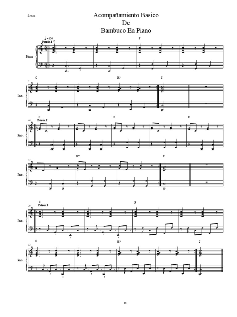 Acompañamiento Basico de Bambuco en Piano | PDF