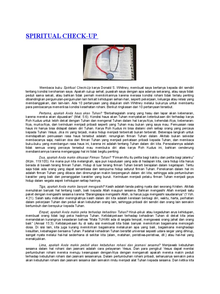 Spiritual Check Up | PDF