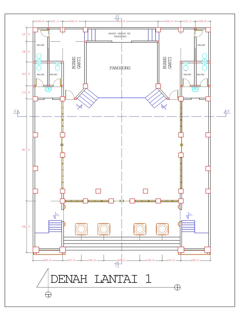 Denah Lantai dan Tampak Museum | PDF | Teknologi & Rekayasa