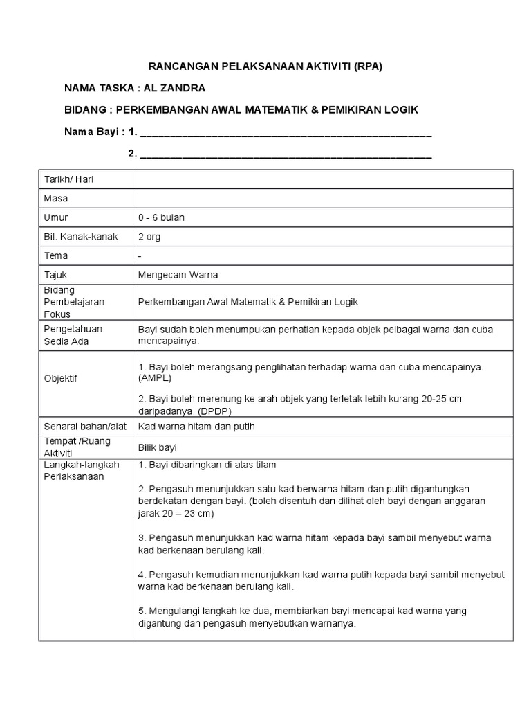 Rancangan Pelaksanaan Aktiviti | PDF