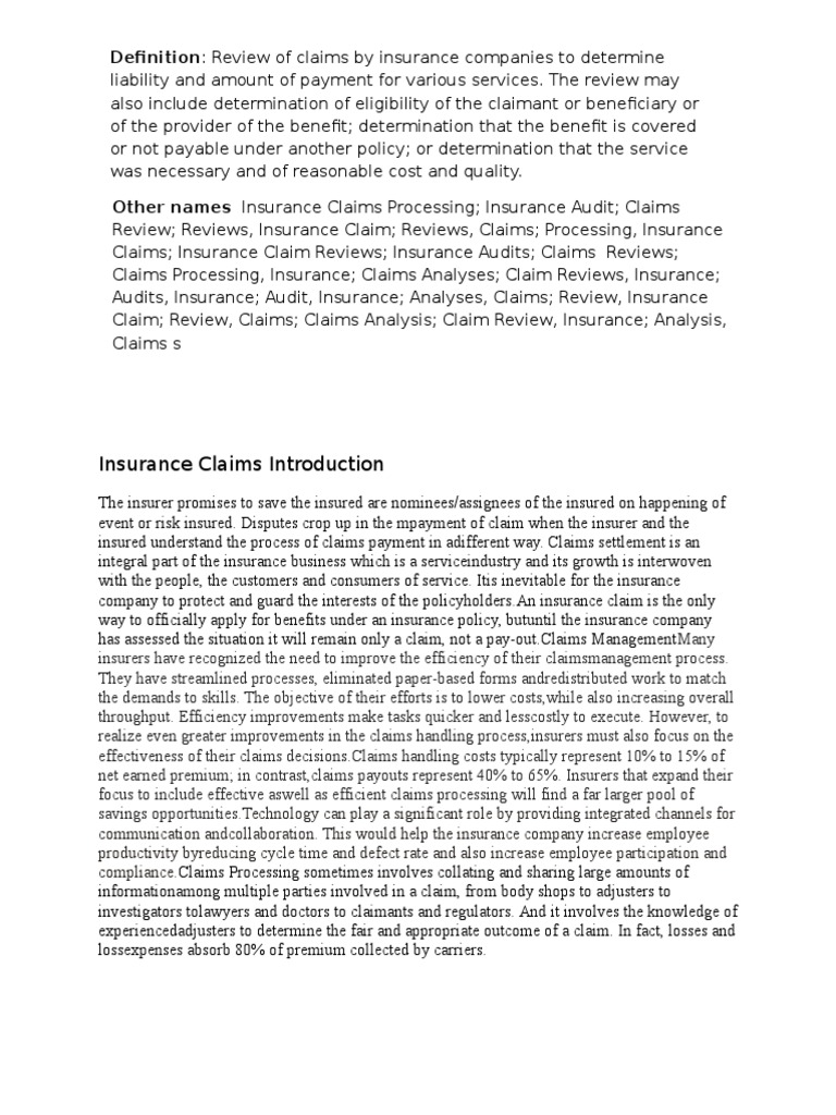 Insurance Claim Review | Download Free PDF | Insurance | Life Insurance