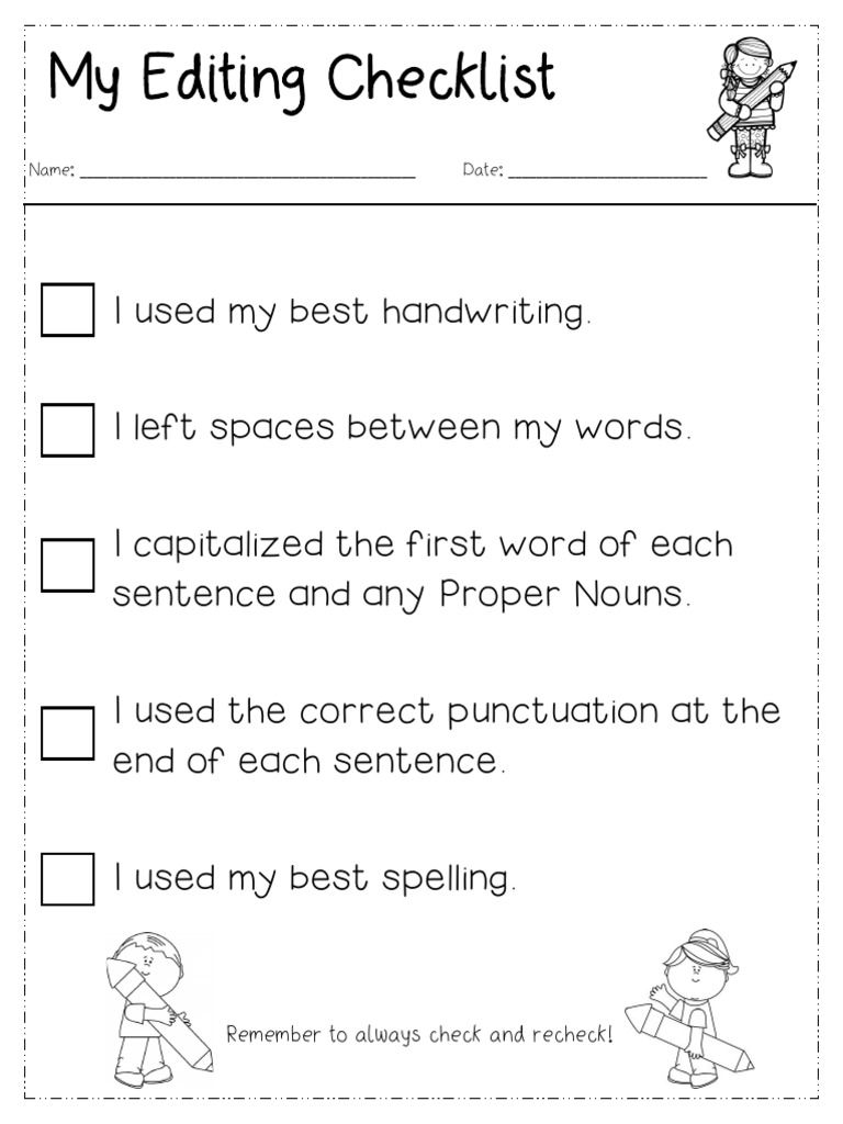 My Editing Checklist | PDF