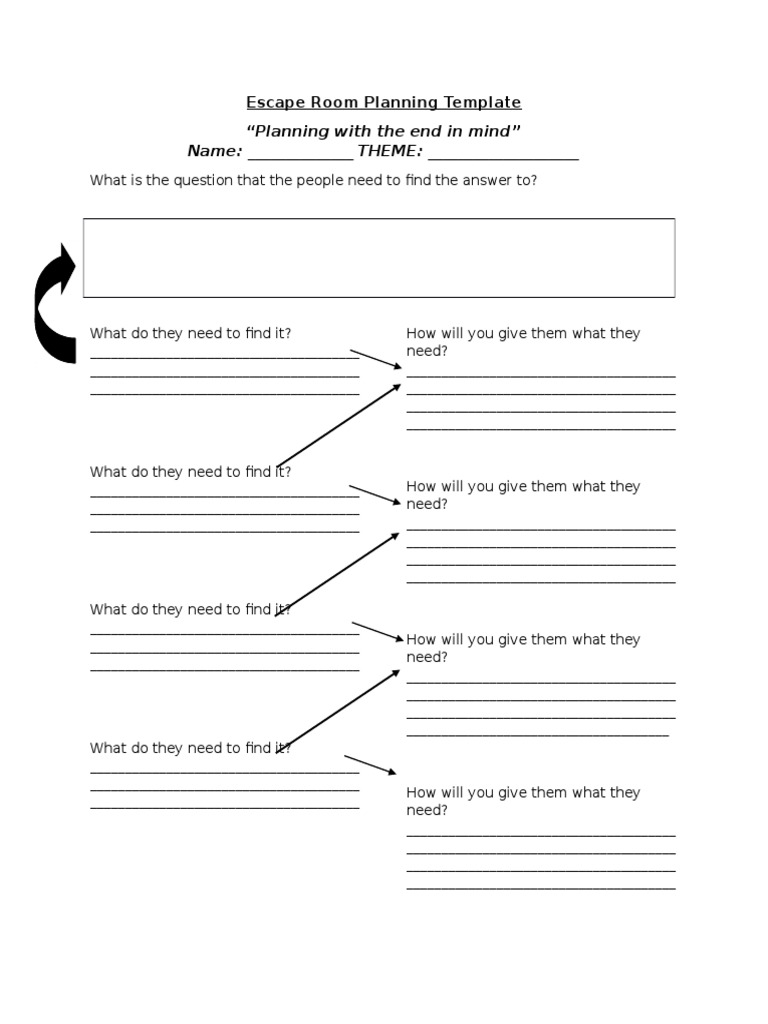 Escape Room Planning Template2 - IMPROVED | PDF
