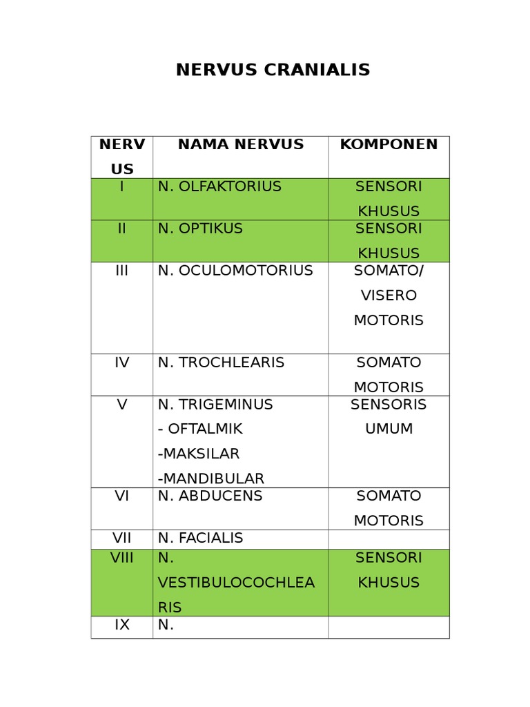 Overview of Cranial Nerves | PDF | Business | Technology & Engineering