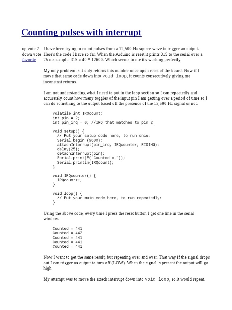 Pulse Counter Arduino | Download Free PDF | Computer Architecture ...