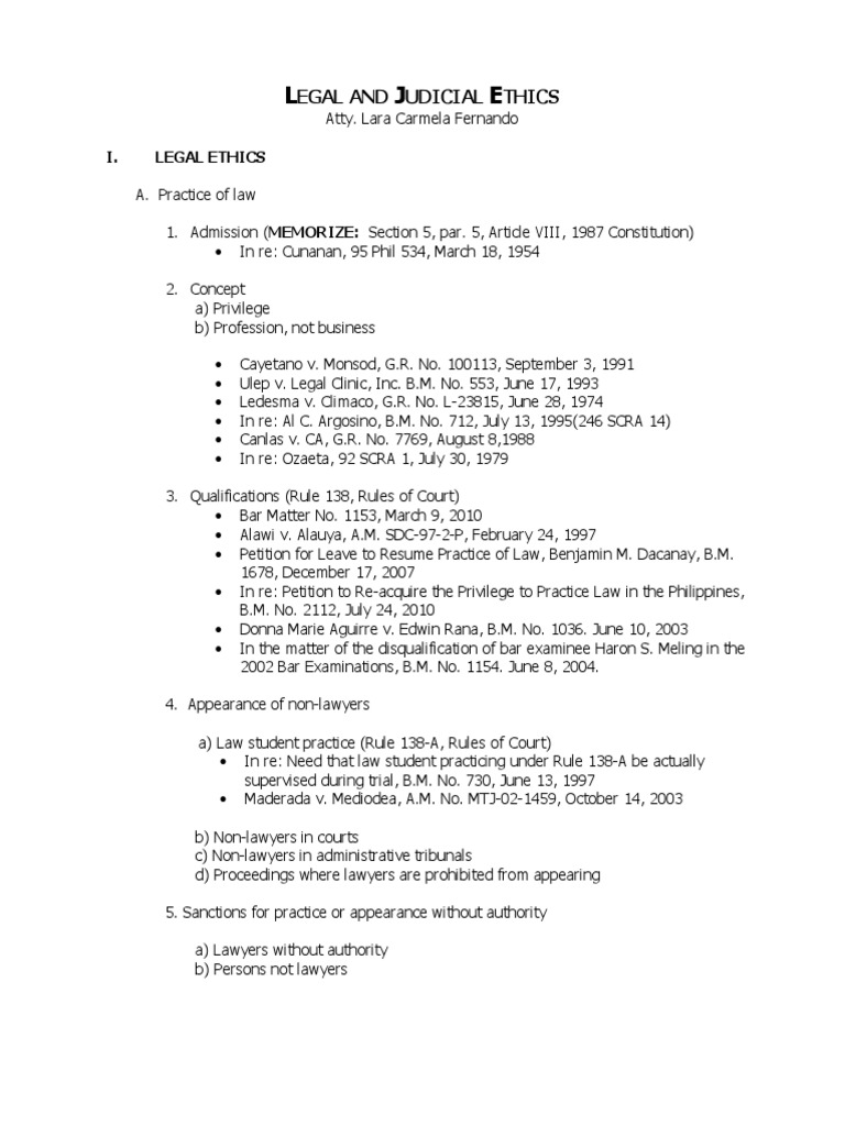 Legal Ethics Syllabus 1 | PDF