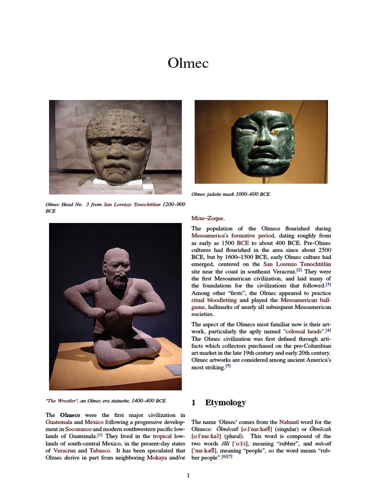 Olmec | PDF | Indigenous Peoples Of Central America | Mesoamerica