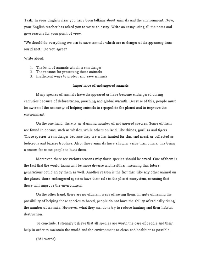 Essay Saving Animals | PDF