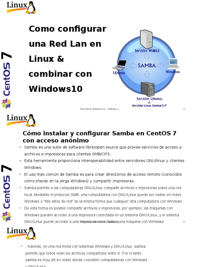 Configurar Una Red Lan en Linux & Combinar Con Windows X | PDF ...