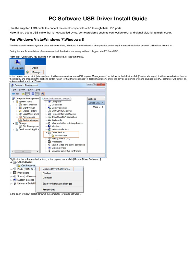 USB Driver Install Guide V1.0 | PDF | Device Driver | Microsoft Windows