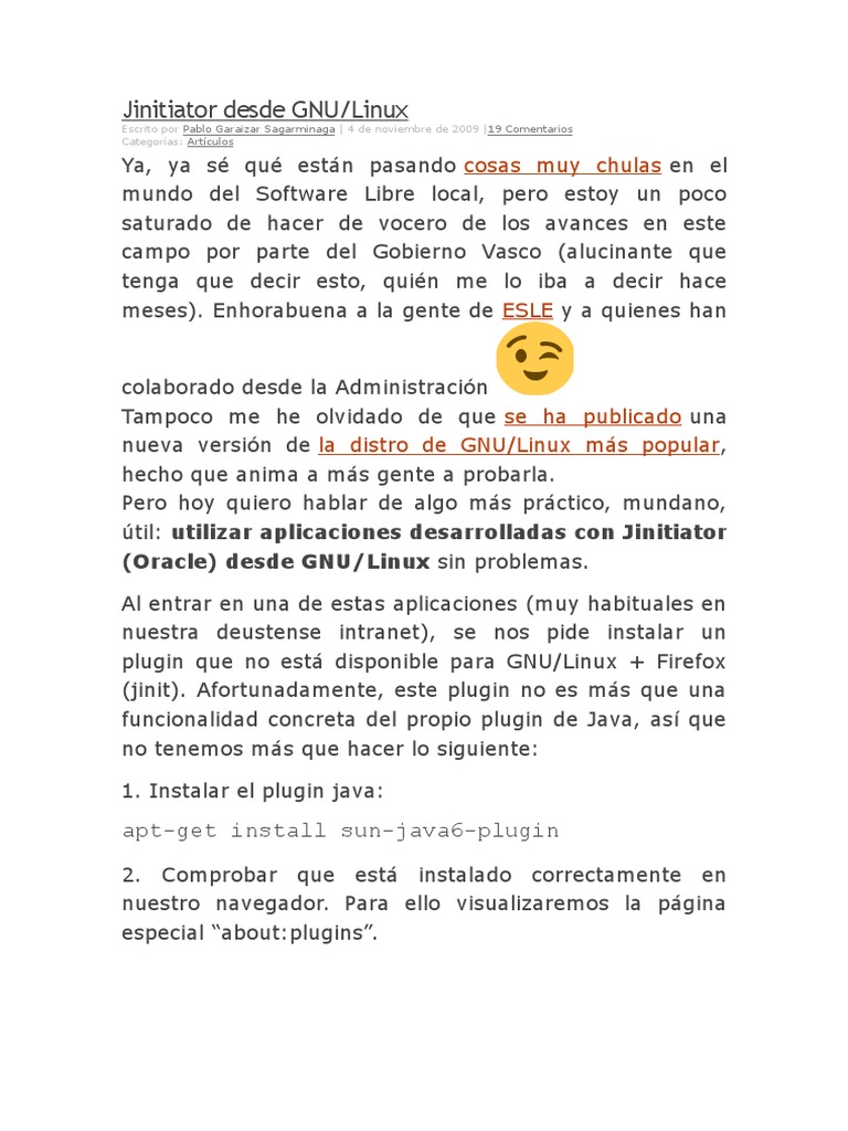 Jinitiator Desde GNU Linux | PDF
