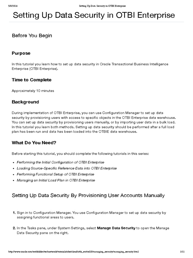 Setting Up Data Security in OTBI Enterprise | PDF | Comma Separated Values | Business Intelligence