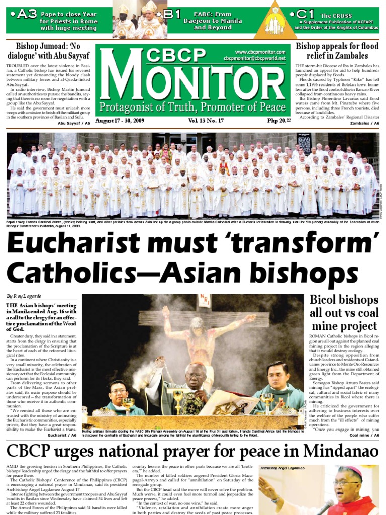 CBCP Monitor Vol13-N17 | PDF | Archbishop | Catholic Church
