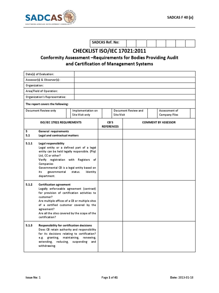 Sadcas f401 | Audit | Competence (Human Resources)