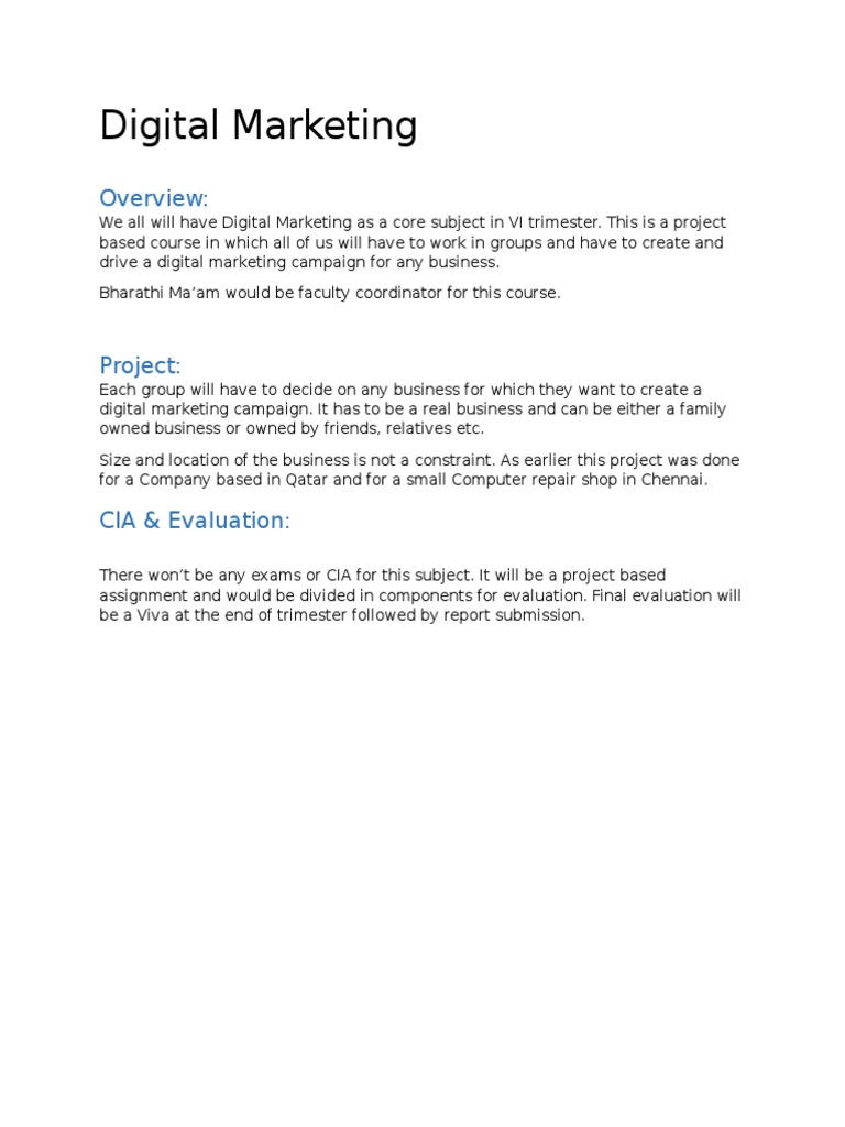 Digital Marketing Overview | PDF