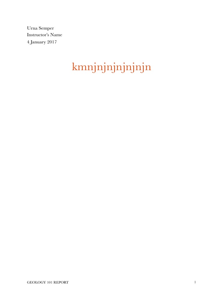 KMNJNJNJNJNJNJN: Urna Semper Instructor's Name 4 January 2017 | PDF | Wellness