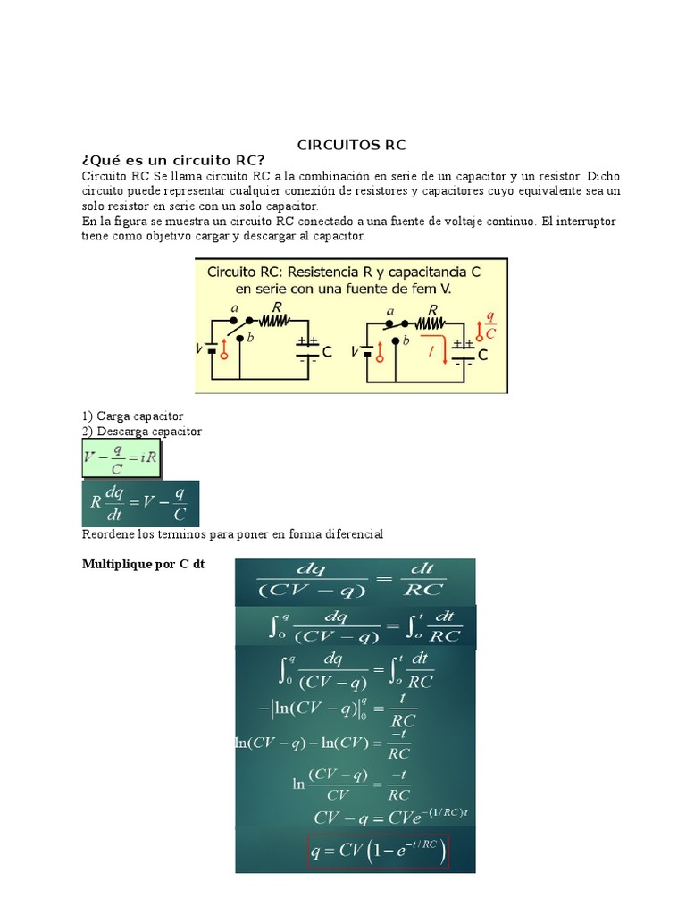 Circuitos RC | PDF | Condensador | Red eléctrica