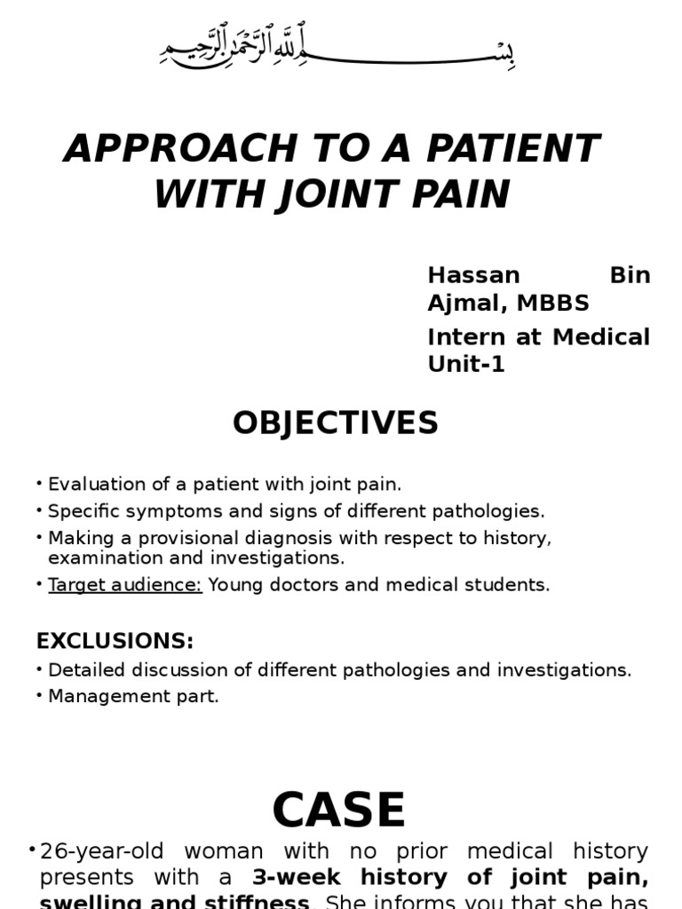 Joint Pain - Approach | PDF | Arthritis | Rheumatoid Arthritis