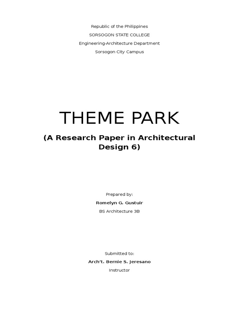 Theme Park | PDF | Amusement Park | Sustainability