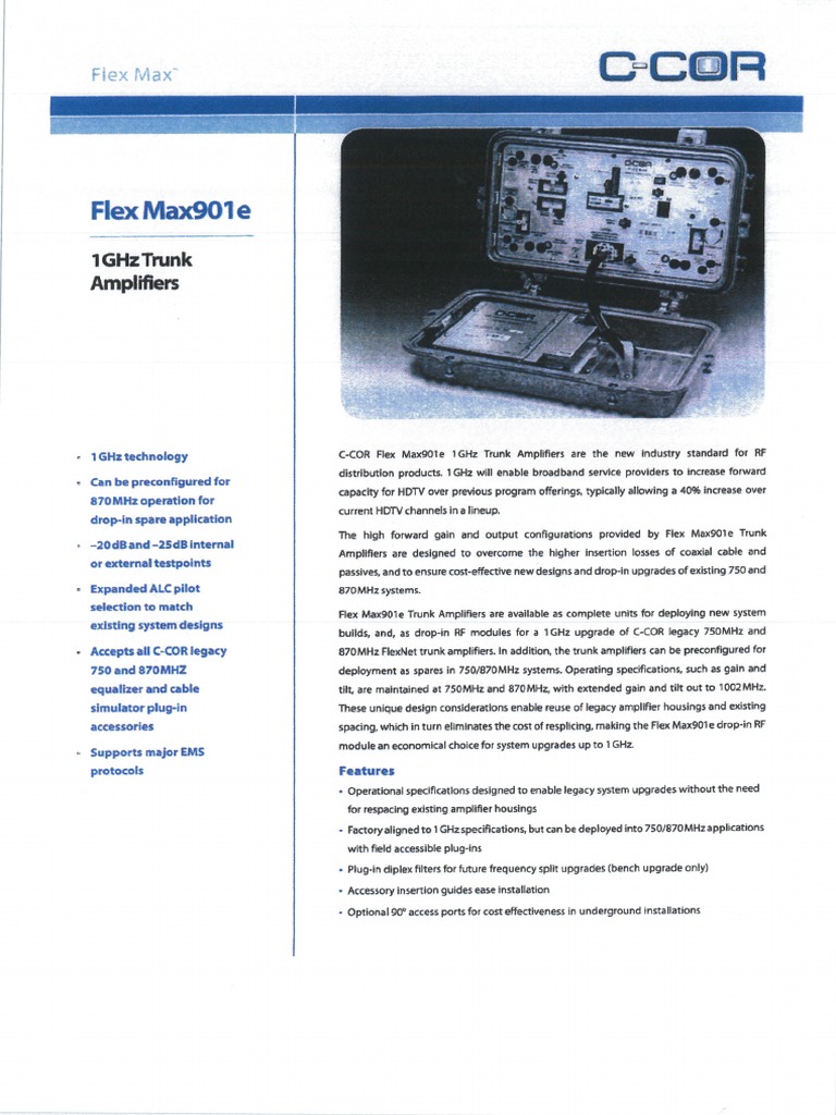 C-Cor Amplifier Flexmax901e - Trunk | PDF