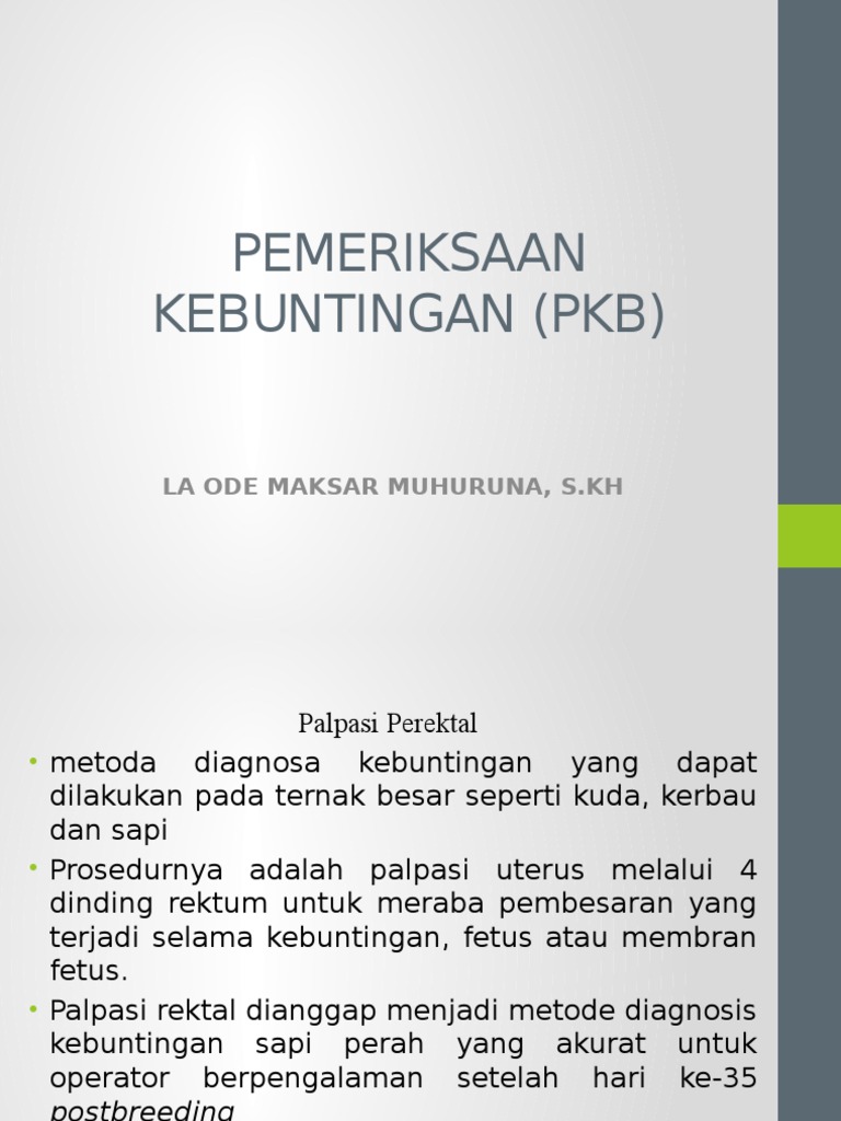 Pemeriksaan Kebuntingan (PKB) | PDF