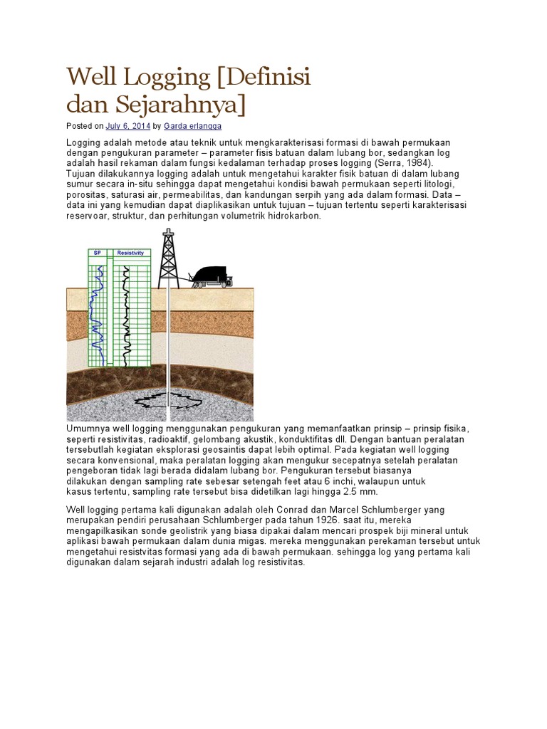 Sejarah dan Jenis Well Logging Geofisika | PDF | Teknologi & Rekayasa