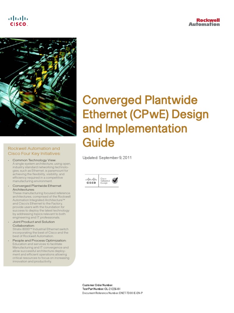 Converged Plantwide Ethernet (CPwE) Design and Implementation Guide ...