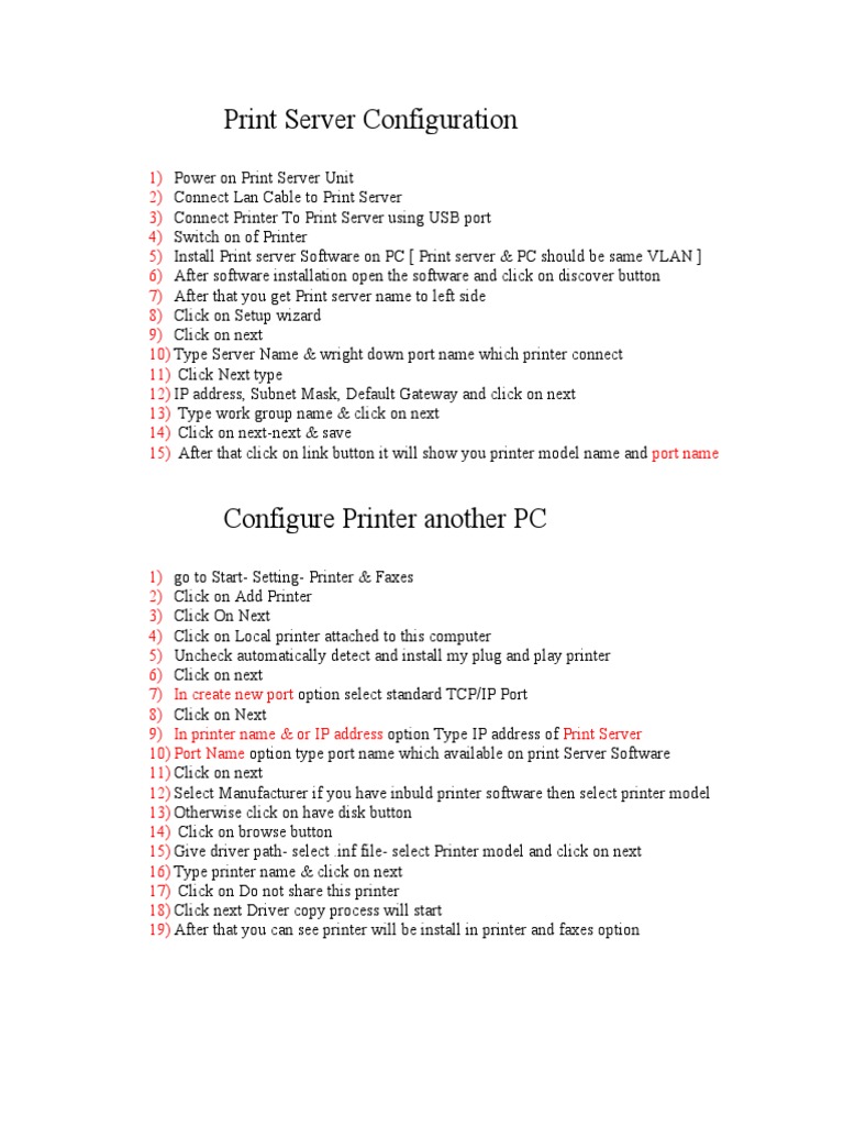 Print Server Setup Guide | PDF | Computers