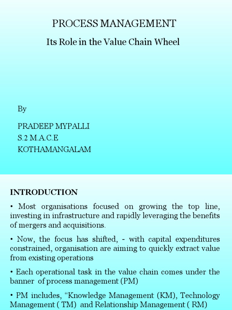 Process Management: Its Role in The Value Chain Wheel | PDF | Strategic ...