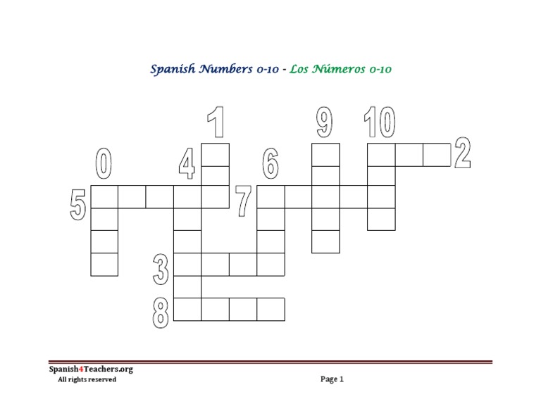 Learn Spanish Numbers 0-10 | PDF