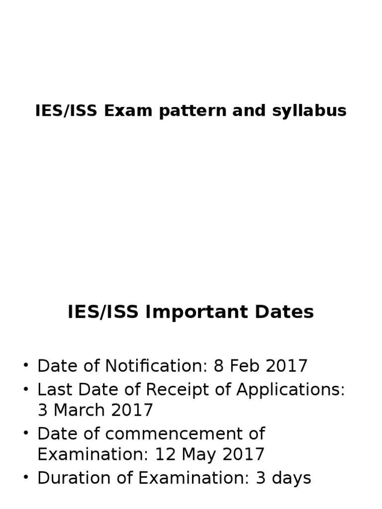 IES/ISS Exam Pattern and Syllabus | PDF | Test (Assessment) | Cognition