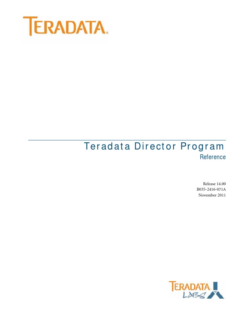 Teradata Director Program: Reference | PDF | Business