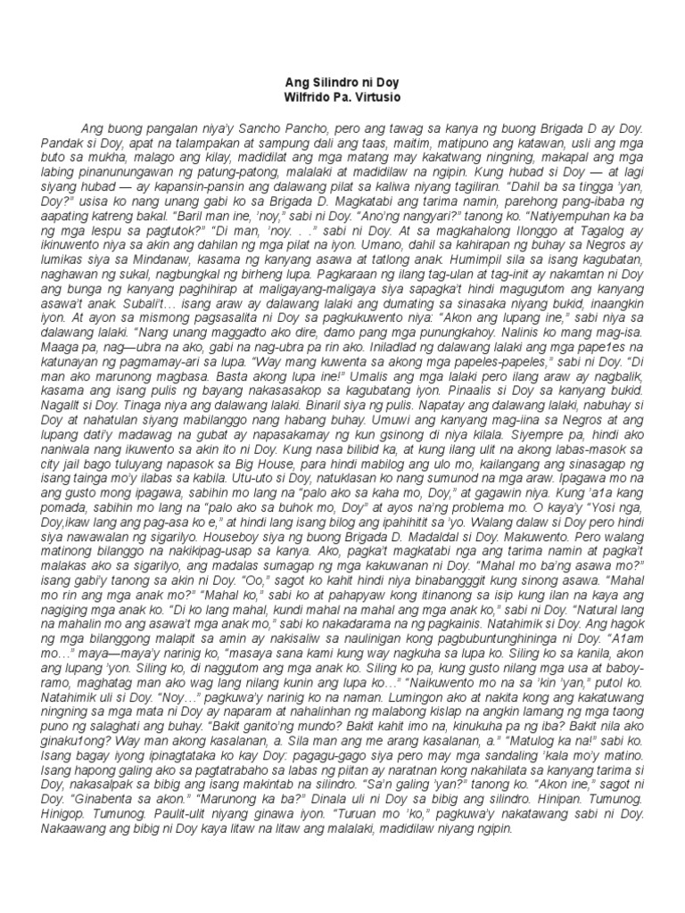 Ang Silindro Ni Doy | PDF