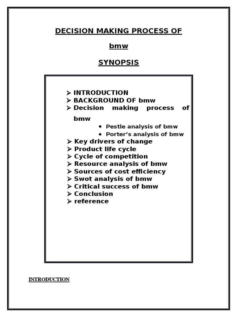 BMW Decision-Making Process Analysis | PDF | Bmw | Car