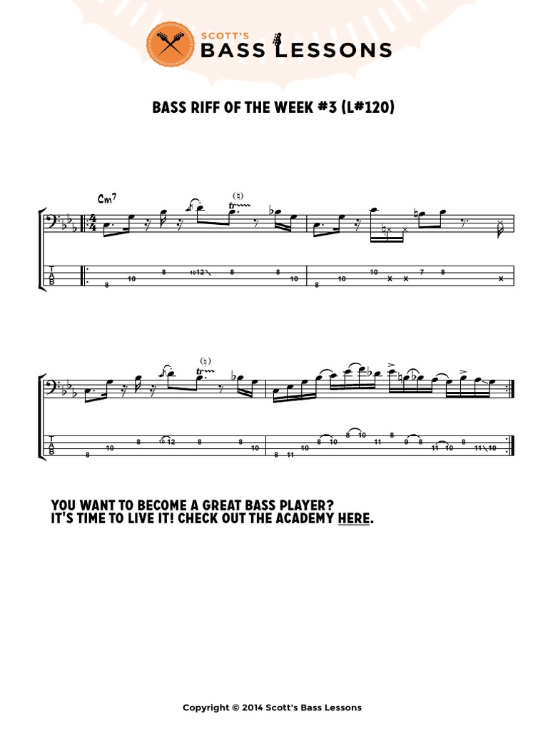 Bass Riff of The Week 3 Tab and Notationss | PDF
