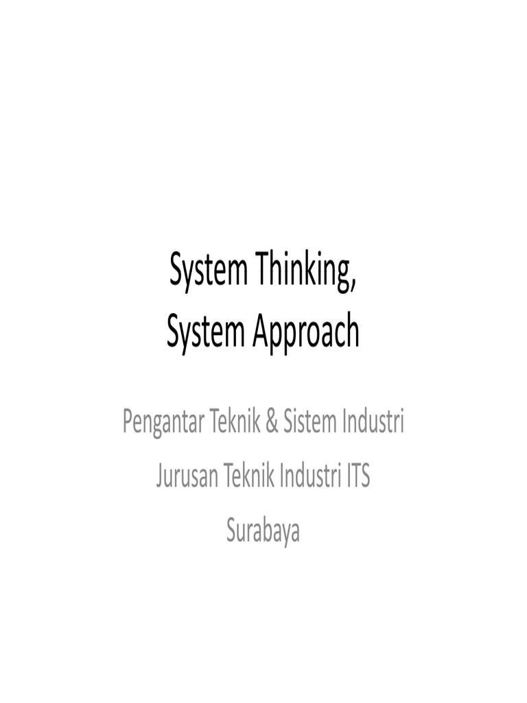 System Thinking, System Approach | PDF | Reductionism | Causality