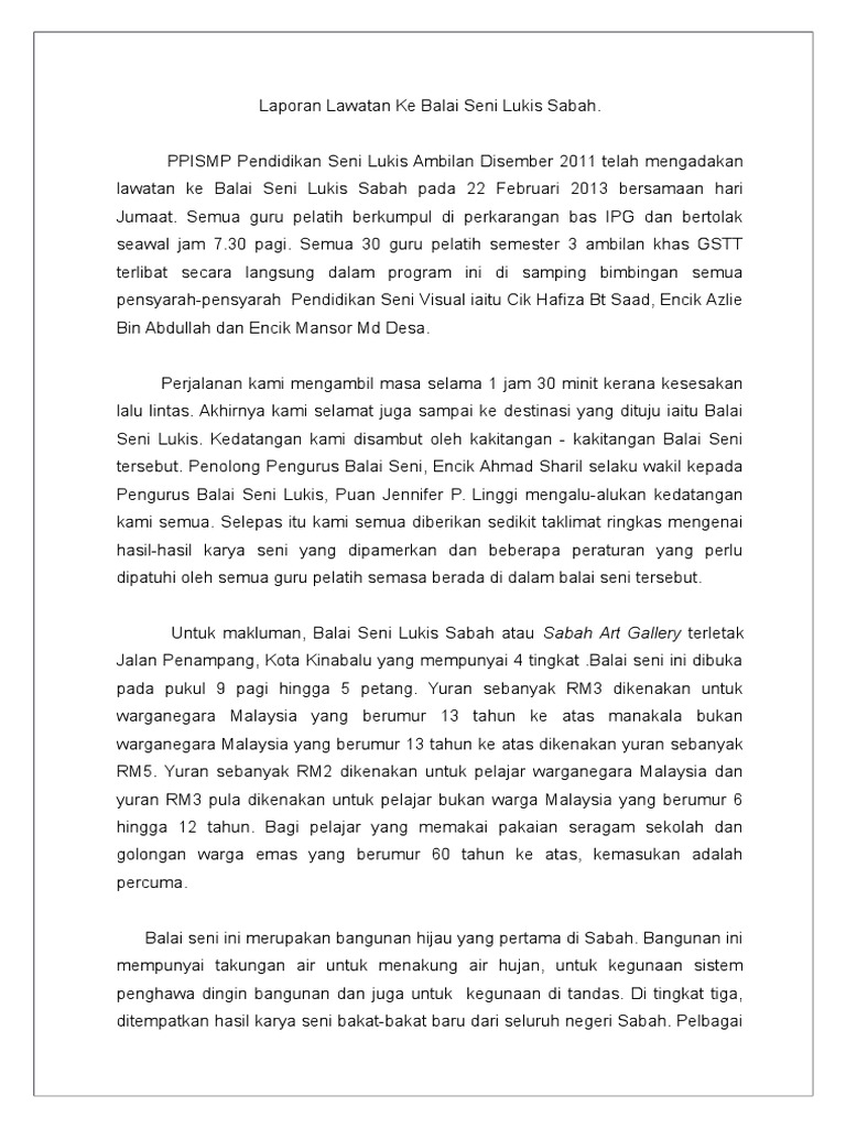 Laporan Lawatan | PDF