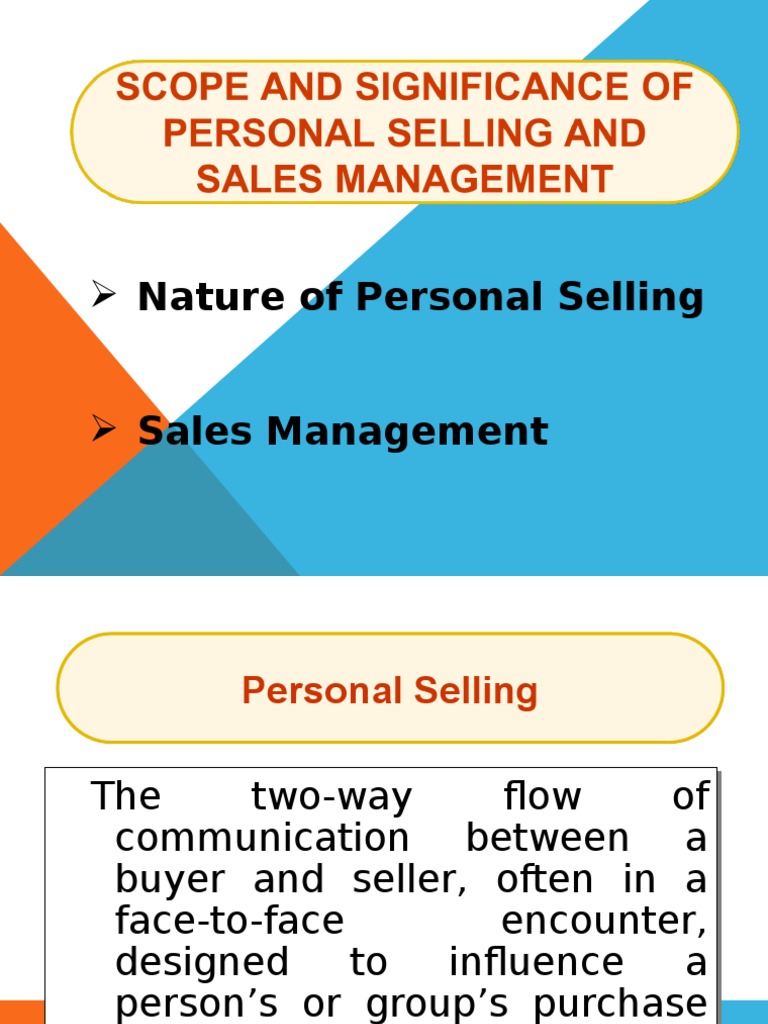 Nature of Personal Selling | PDF