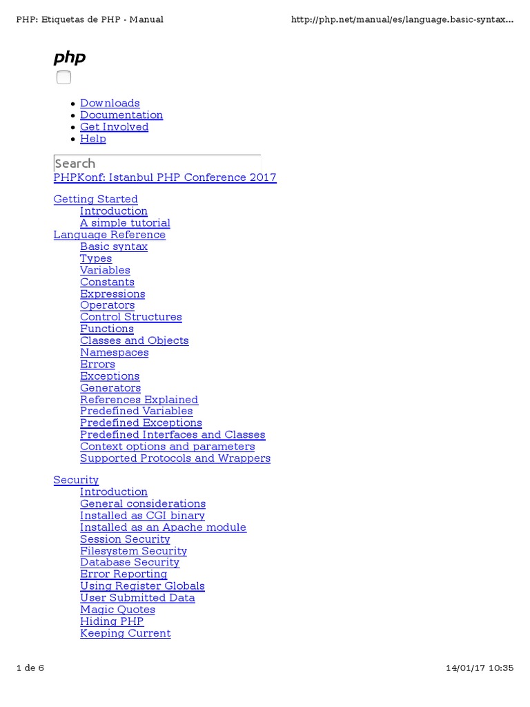 Search: PHP: Etiquetas de PHP - Manual | PDF | Hypertext Transfer Protocol | Command Line Interface