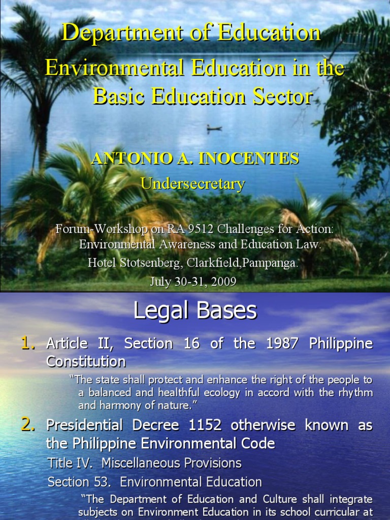 Environmental Education in The Basic Education Sector | PDF ...