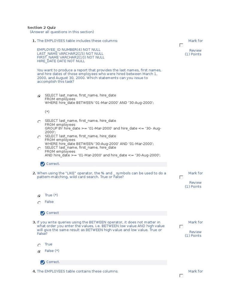 Section 2 Quiz | Download Free PDF | Software Engineering | Computer Data