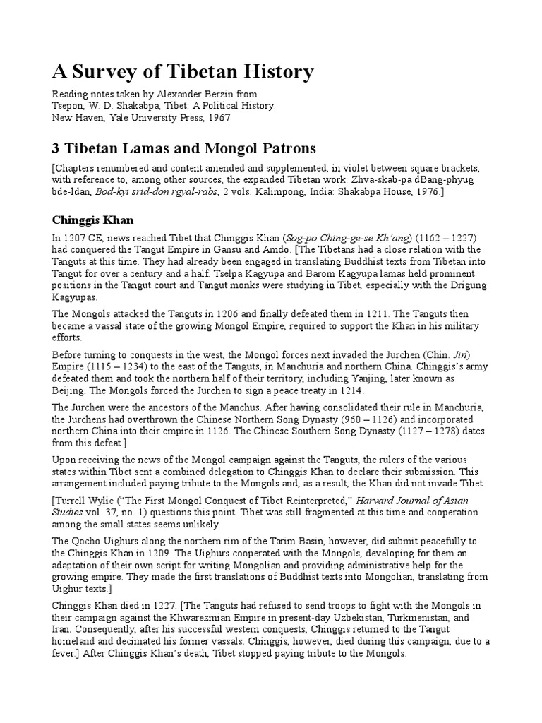 Berzin Mongol Tibet | PDF | Tibet | Mongols