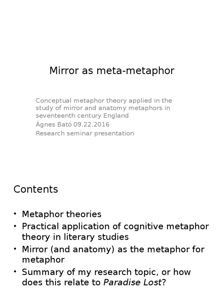 Mirror As Meta-Metaphor | PDF | Metaphor | Neuropsychology