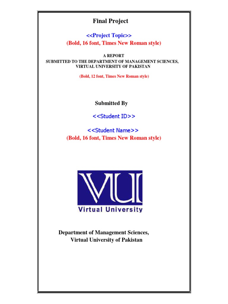 VU Final Project Format | PDF | Data Analysis | Data